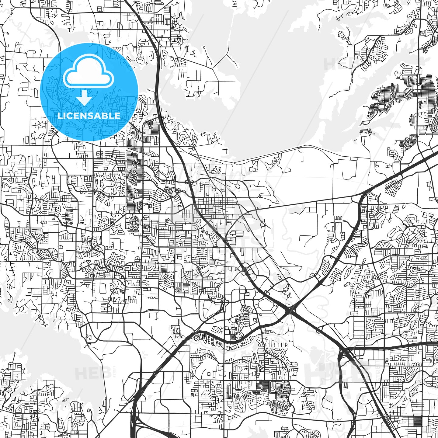 Lewisville, Texas - Area Map - Light – HEBSTREITS