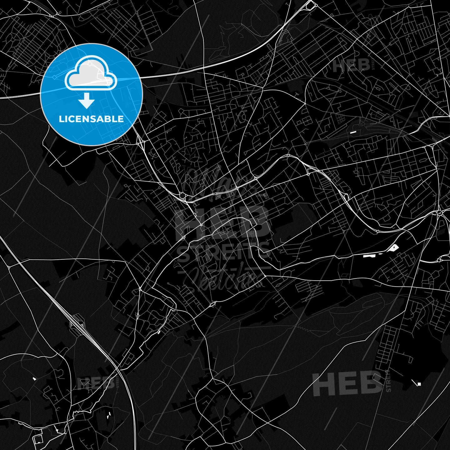 Liévin, France Pdf Vector Map Black And White – HEBSTREITS