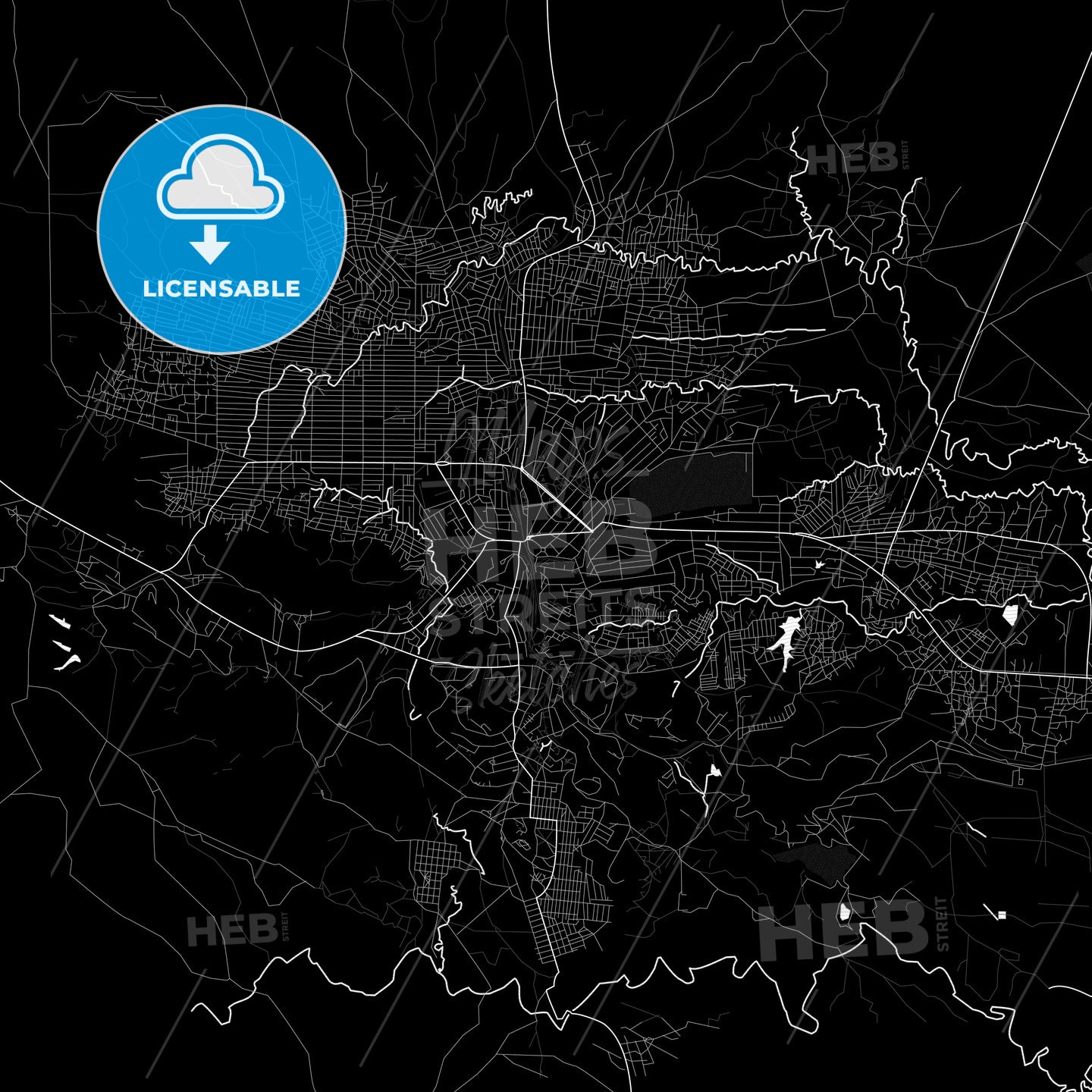 Likasi, Dr Congo Pdf Vector Map Black And White – HEBSTREITS