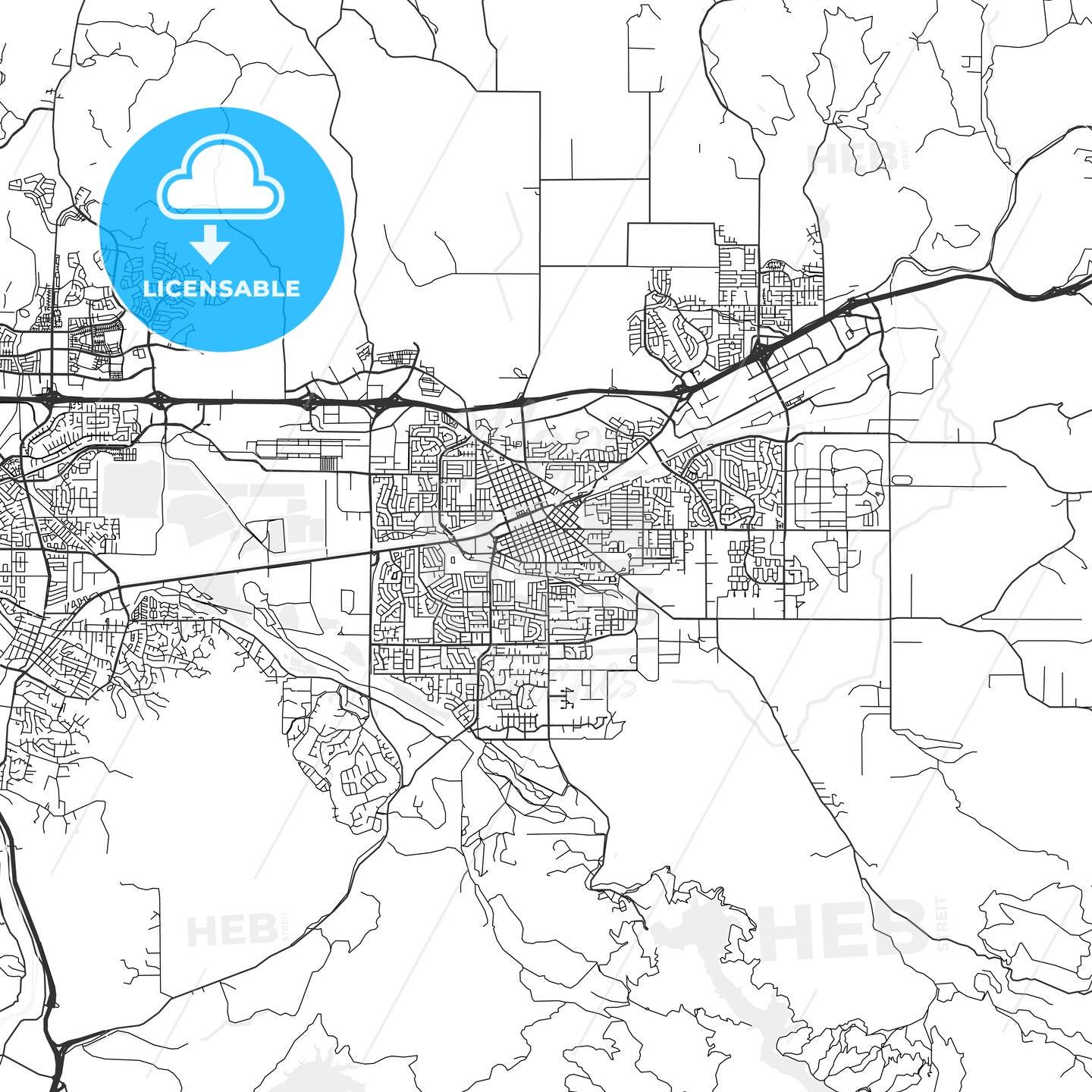 Livermore, California - Area Map - Light – HEBSTREITS
