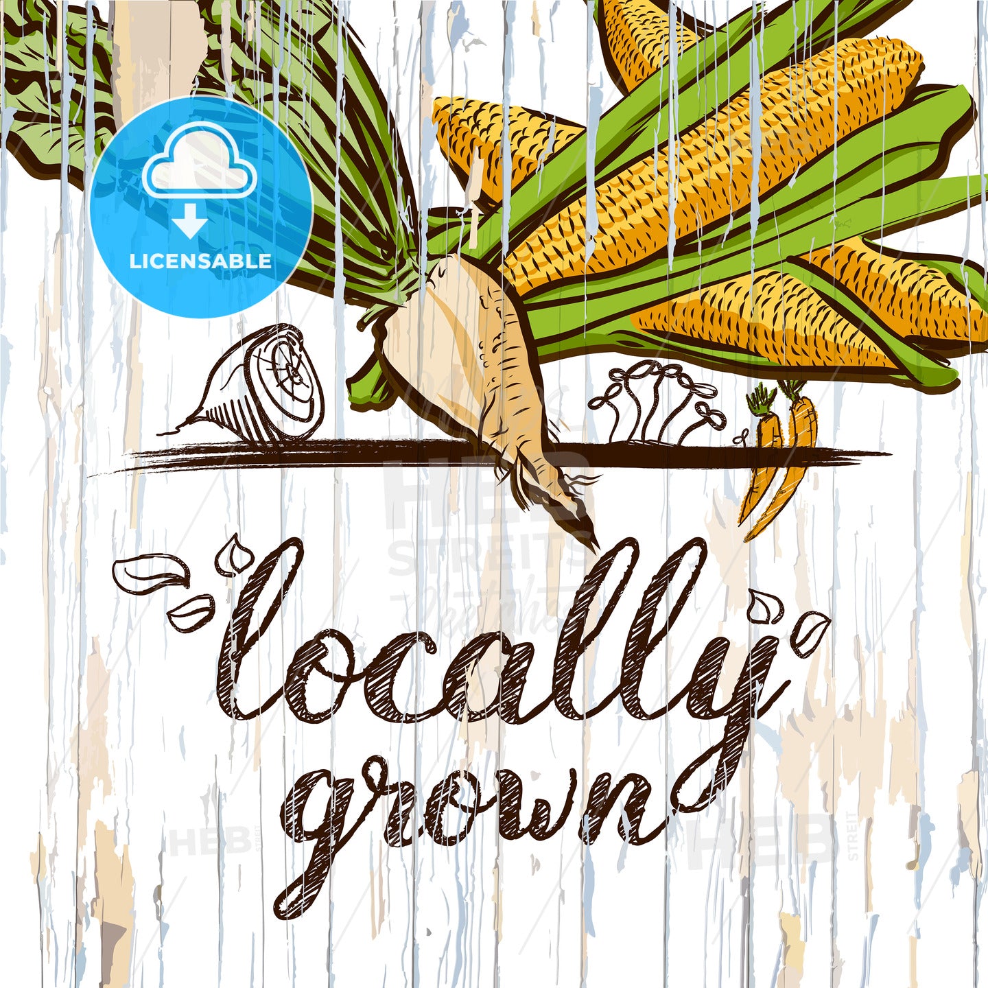 Locally Grown Illustration On Wood - HEBSTREITS