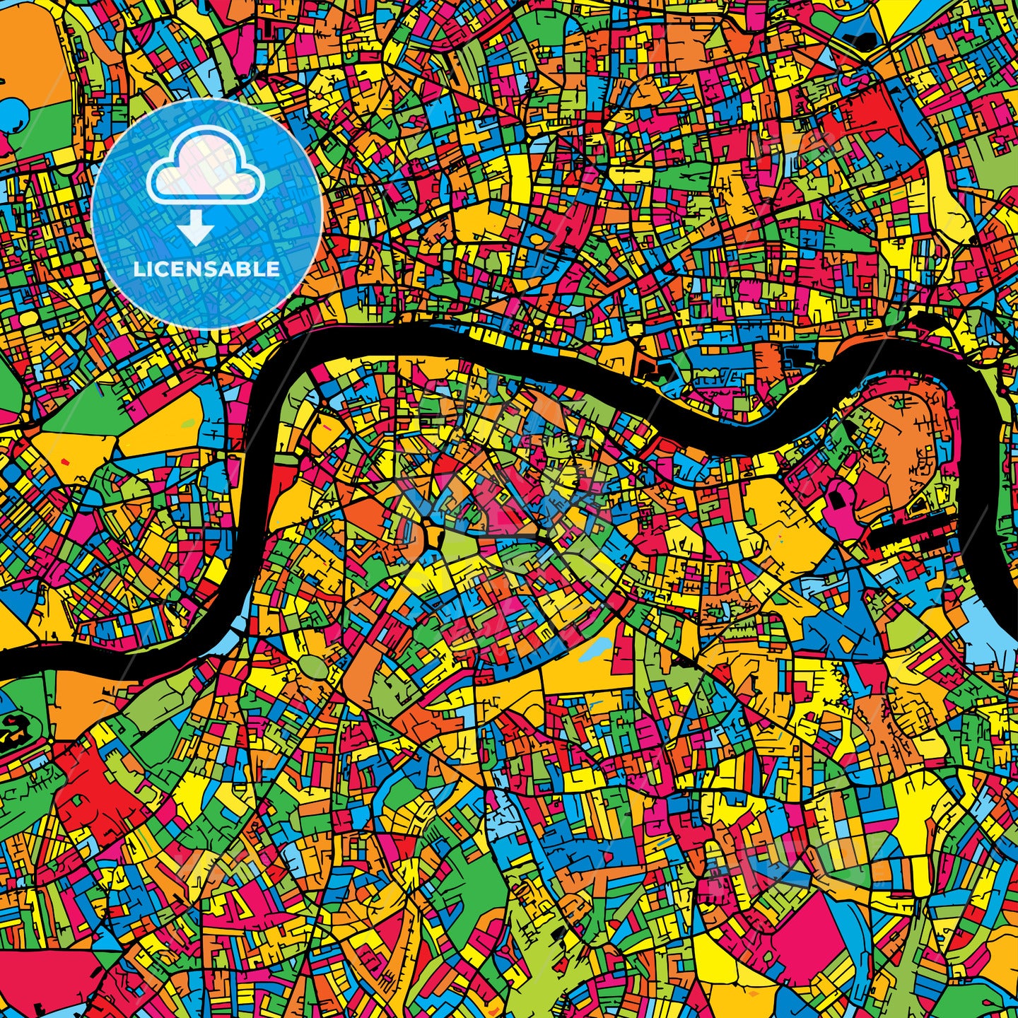 London United Kingdom Colorful Map – HEBSTREITS