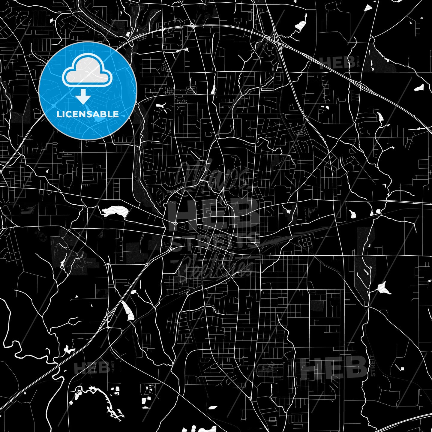 Longview, Texas, United States, Pdf Vector Map Black And White – HEBSTREITS