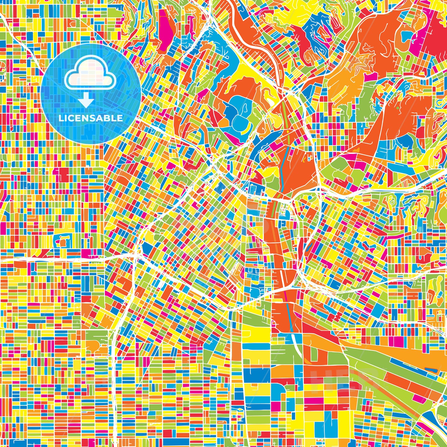 Los Angeles, United States, Colorful Vector Map – HEBSTREITS