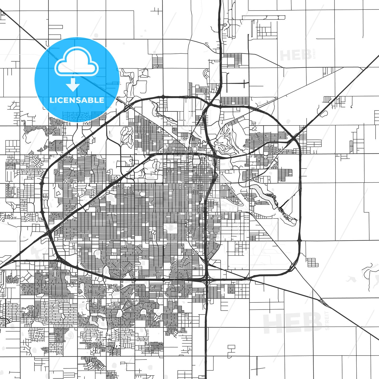 Lubbock, Texas - Area Map - Light – HEBSTREITS