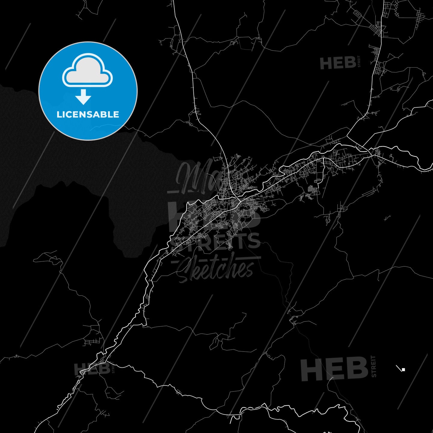 Lubuklinggau, Indonesia Pdf Vector Map Black And White – HEBSTREITS