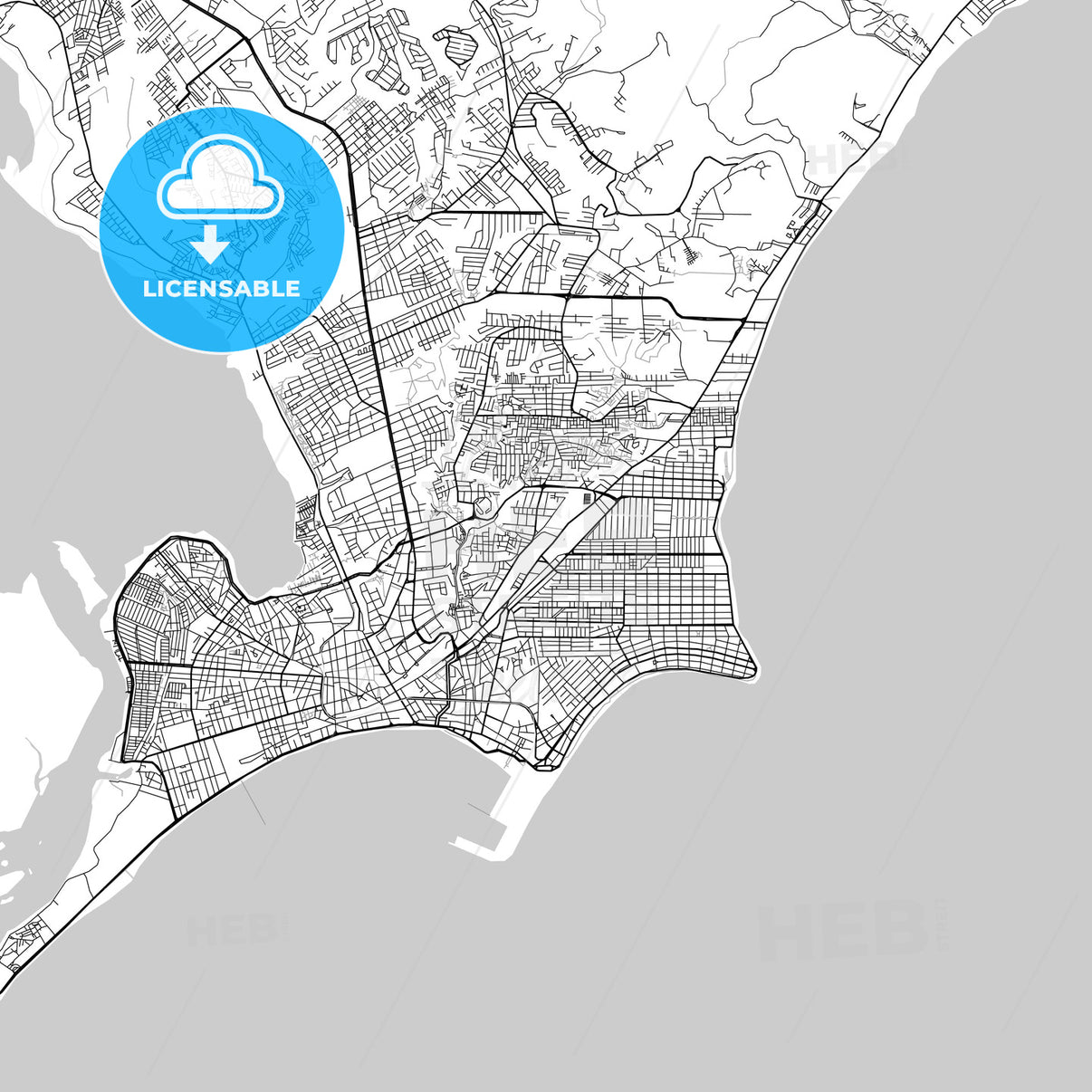 Maceió, Alagoas, Downtown Map, Light – HEBSTREITS