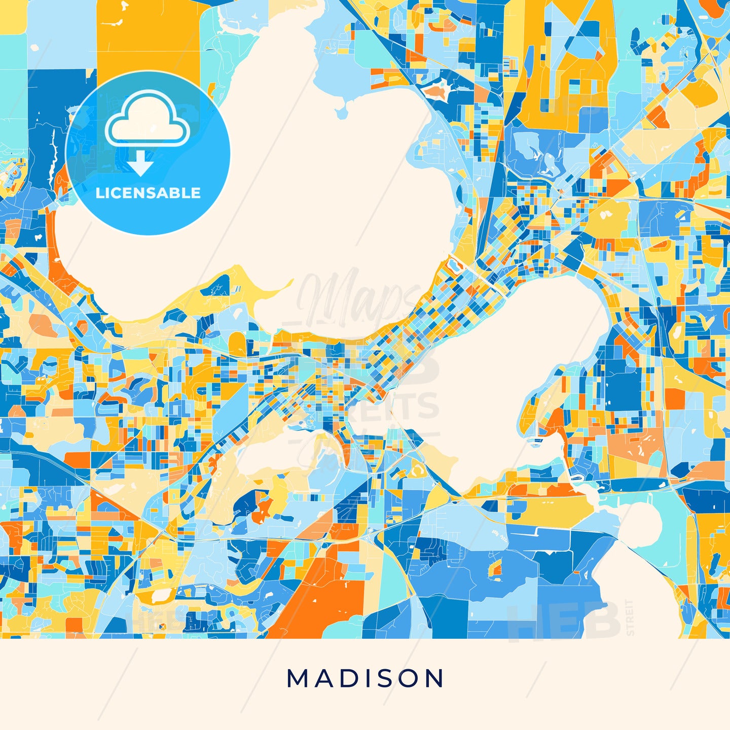 Madison Colorful Map Poster Template – HEBSTREITS