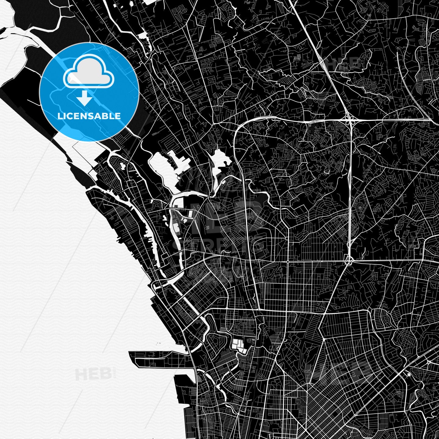 Malabon, Philippines Pdf Vector Map Black And White – HEBSTREITS