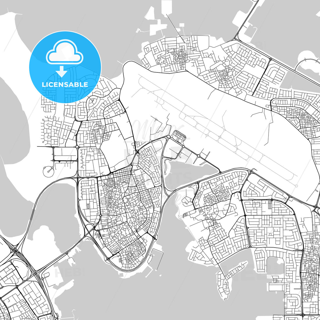 Map Of Al Muharraq, Muharraq, Bahrain – HEBSTREITS