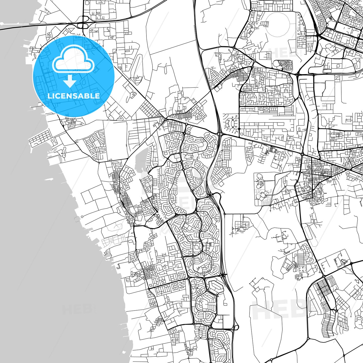 Map Of Madīnat Ḩamad, Northern Governorate, Bahrain – HEBSTREITS
