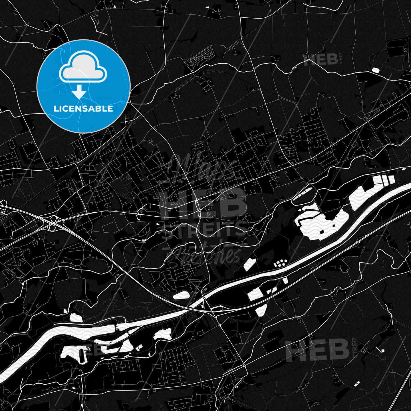 Marchtrenk, Austria Pdf Vector Map Black And White – HEBSTREITS