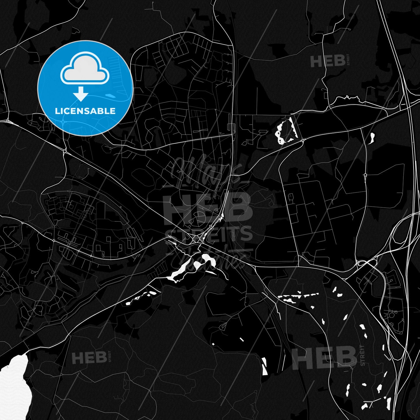 Märsta, Sweden Pdf Vector Map Black And White – HEBSTREITS