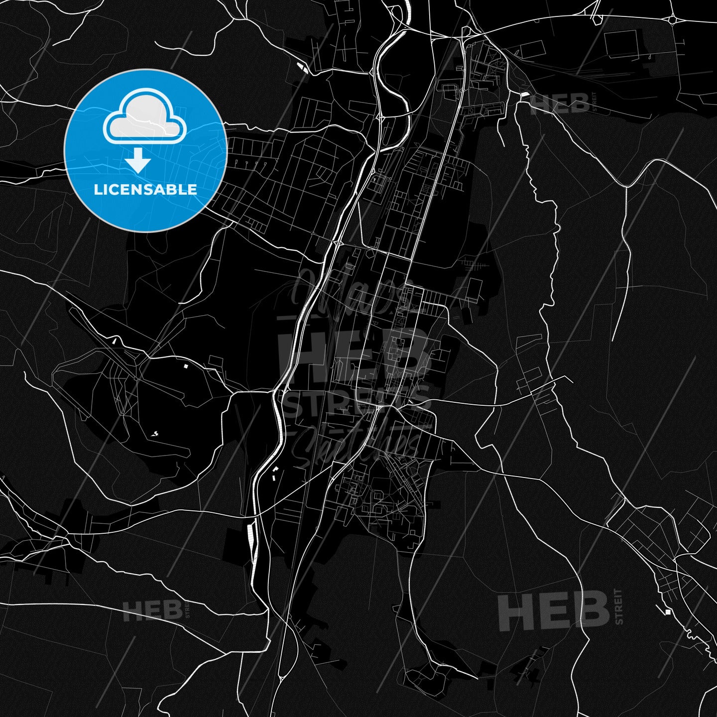 Martin, Slovakia Pdf Vector Map Black And White – HEBSTREITS