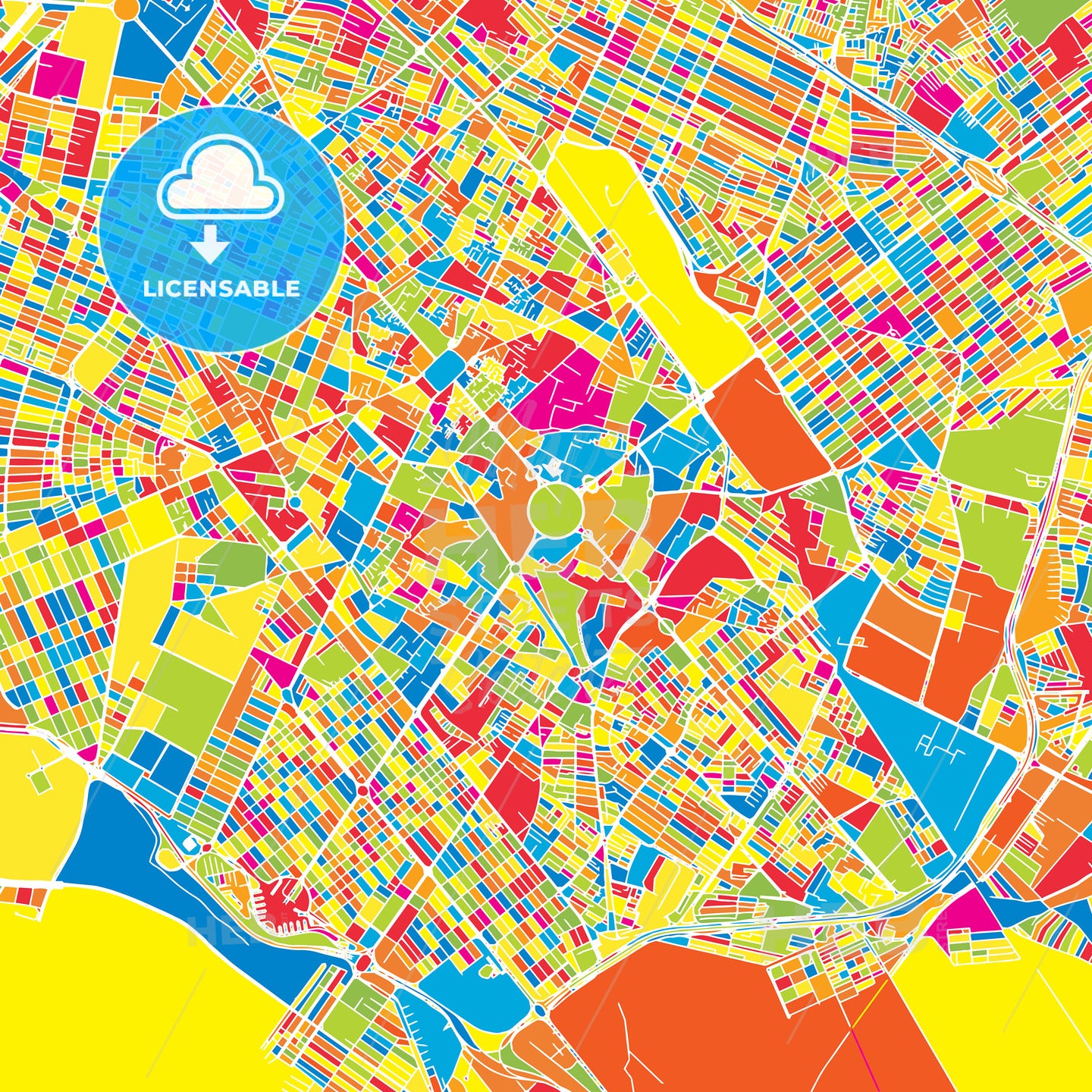 Mashhad, Iran, Colorful Vector Map – HEBSTREITS