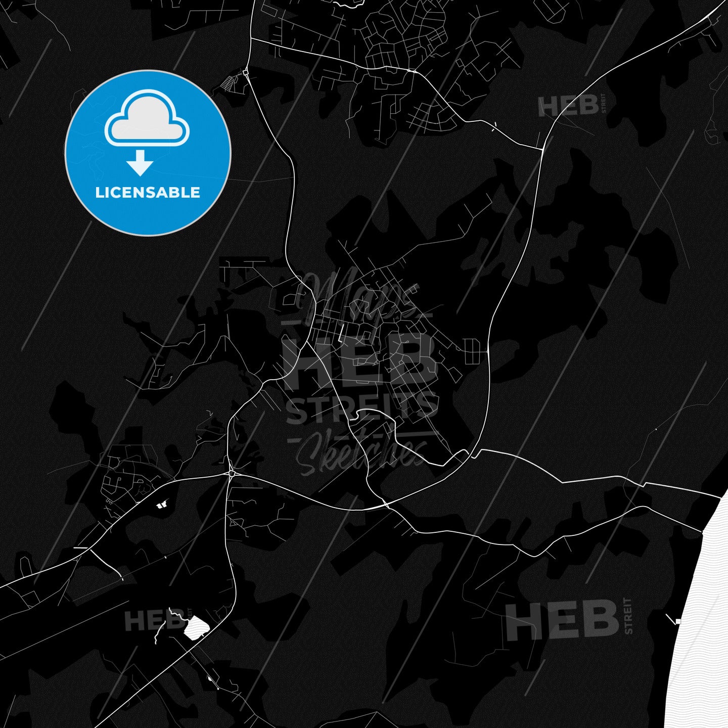 Matoury, France Pdf Vector Map Black And White – HEBSTREITS