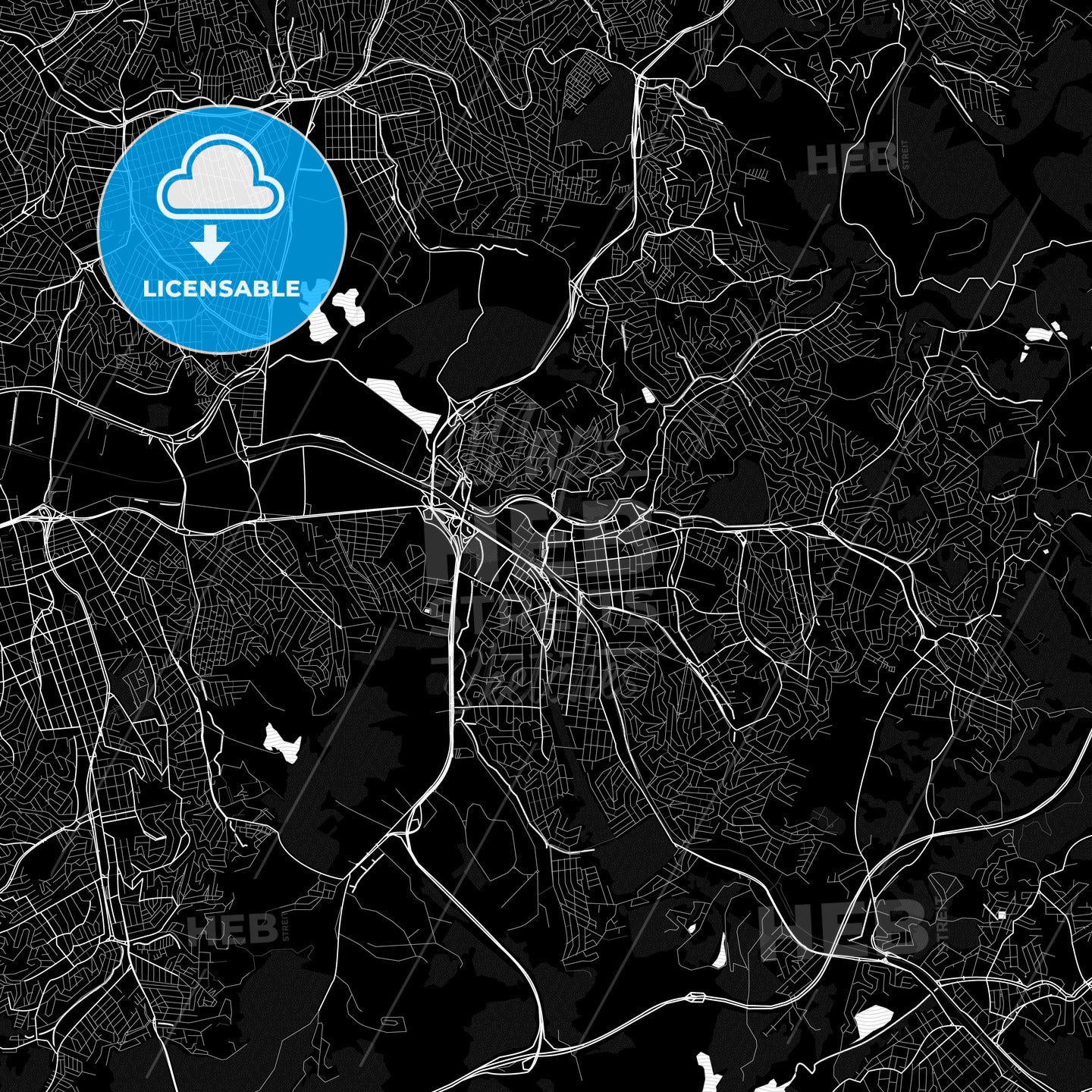 Maua, Brazil Pdf Vector Map Black And White – HEBSTREITS