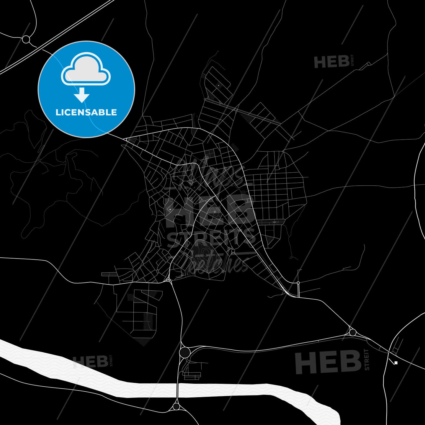 Mazarrón, Spain Pdf Vector Map Black And White – HEBSTREITS