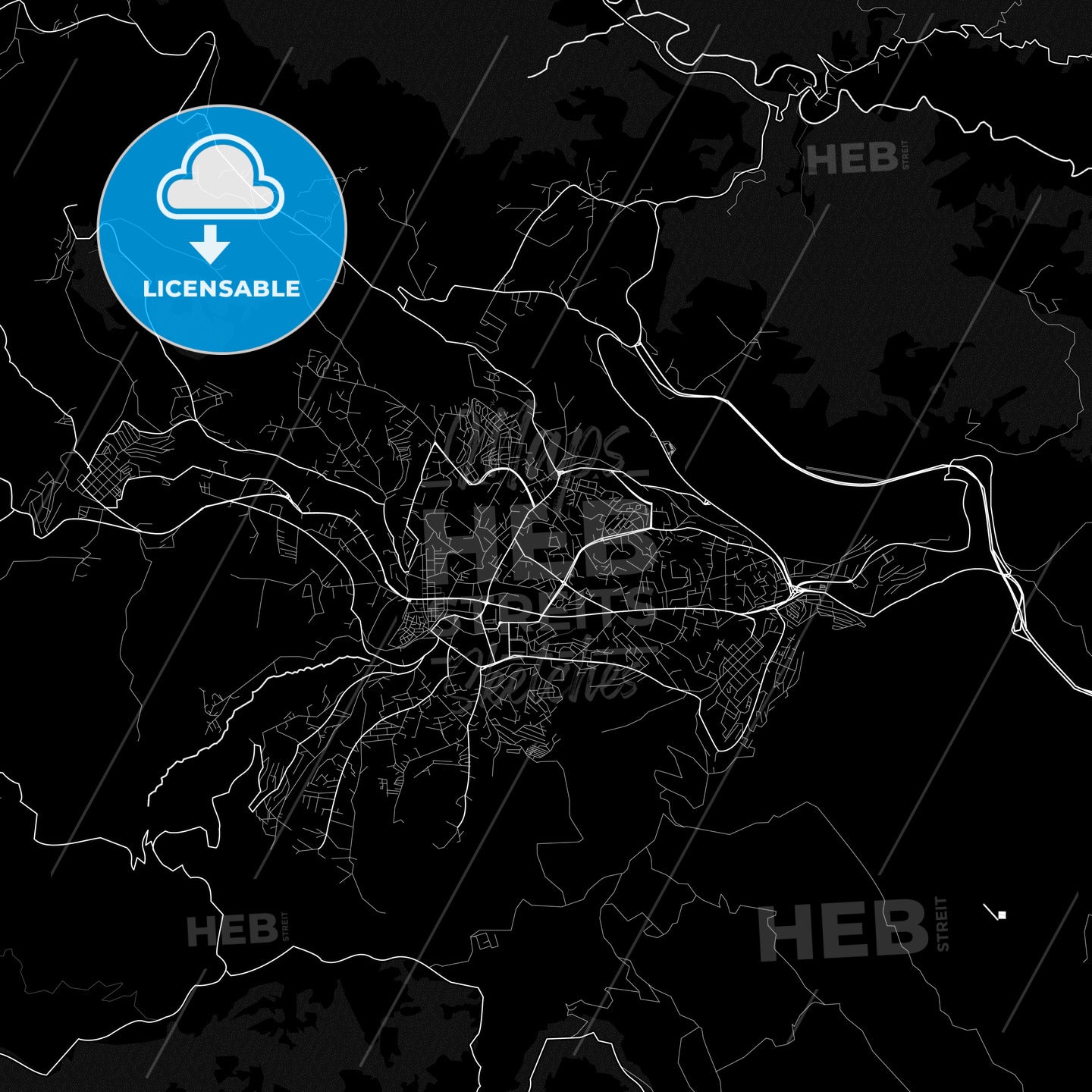 Medea, Algeria Pdf Vector Map Black And White – HEBSTREITS