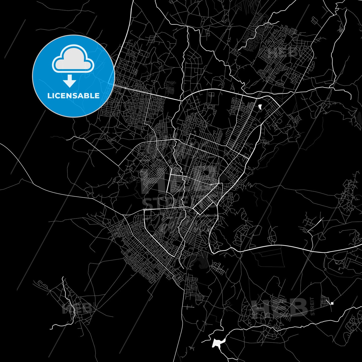 Mek´Ele, Ethiopia Pdf Vector Map Black And White – HEBSTREITS