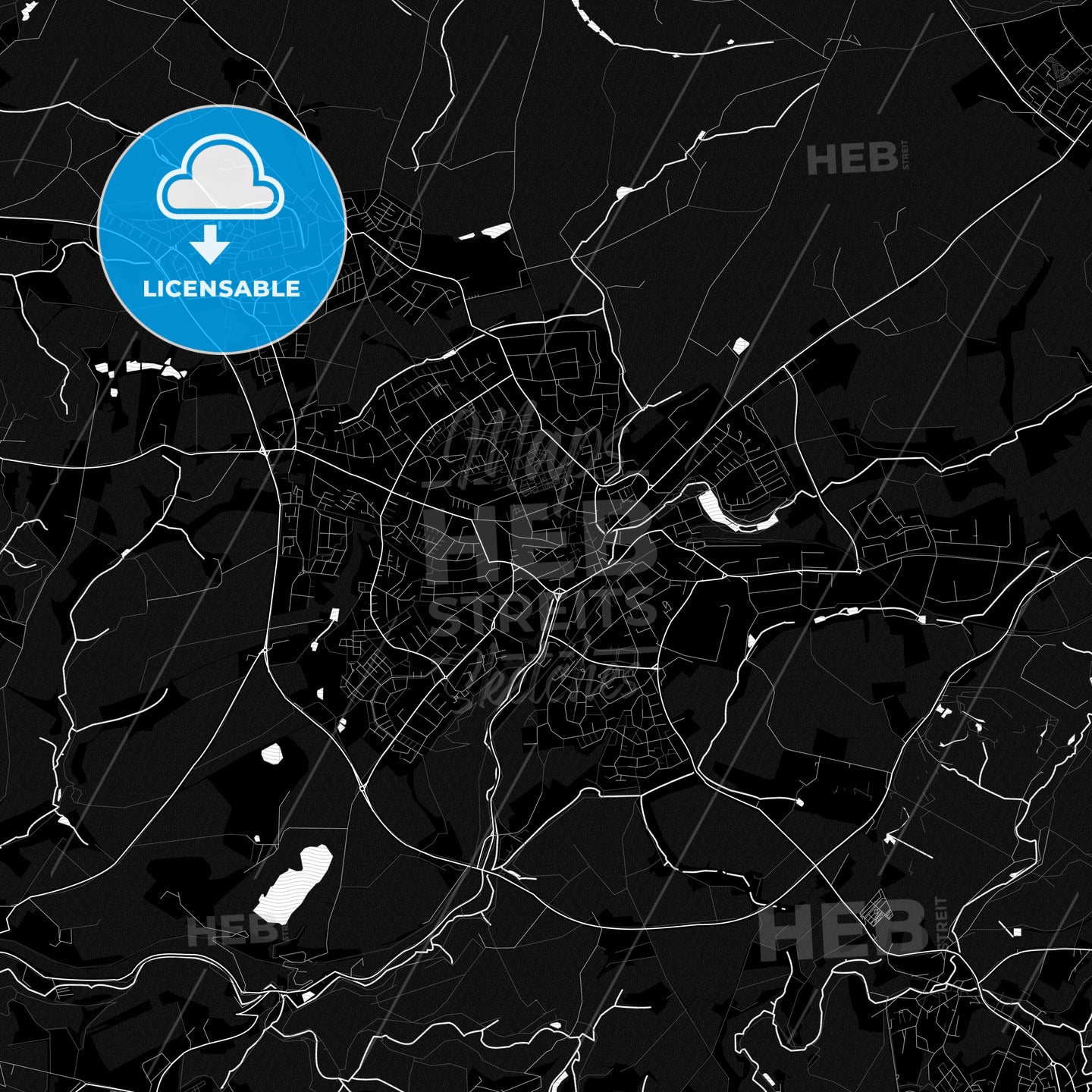 Mettmann, Germany Pdf Vector Map Black And White – HEBSTREITS