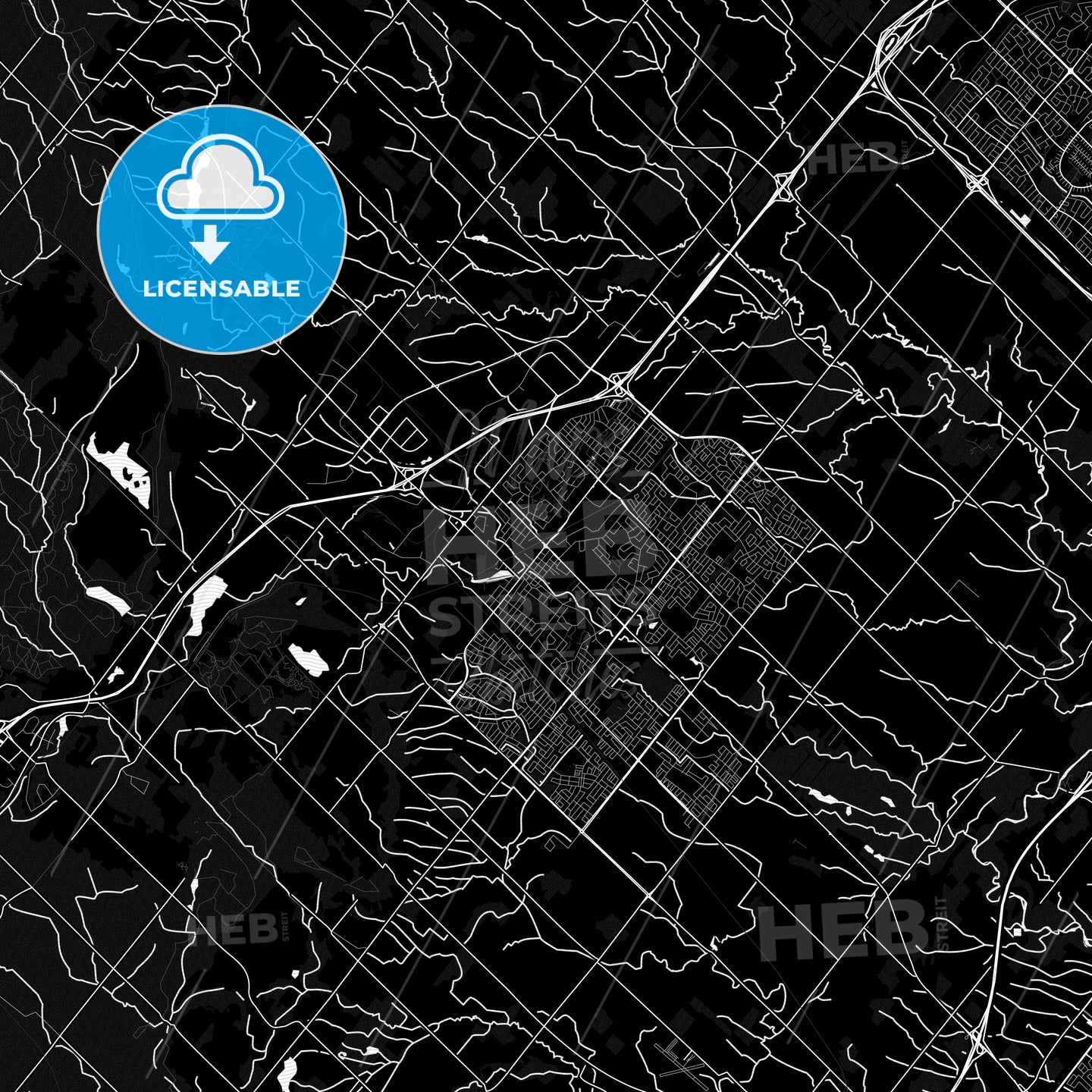 Milton, Canada Pdf Vector Map Black And White – HEBSTREITS