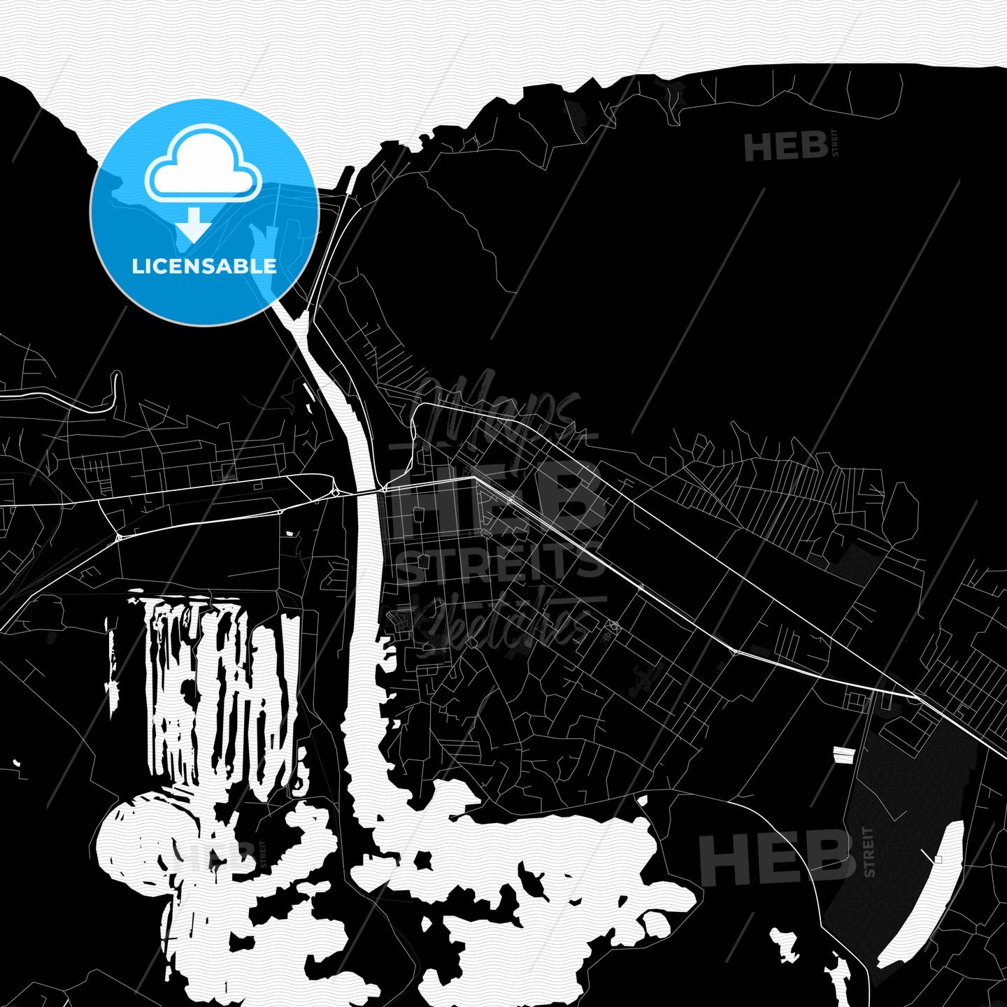 Mingachevir, Azerbaijan Pdf Vector Map Black And White – HEBSTREITS