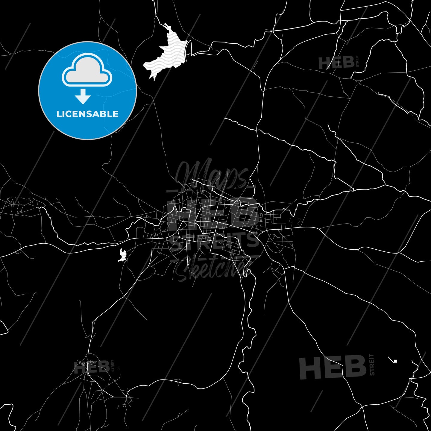 Mokolo, Cameroon Pdf Vector Map Black And White – HEBSTREITS