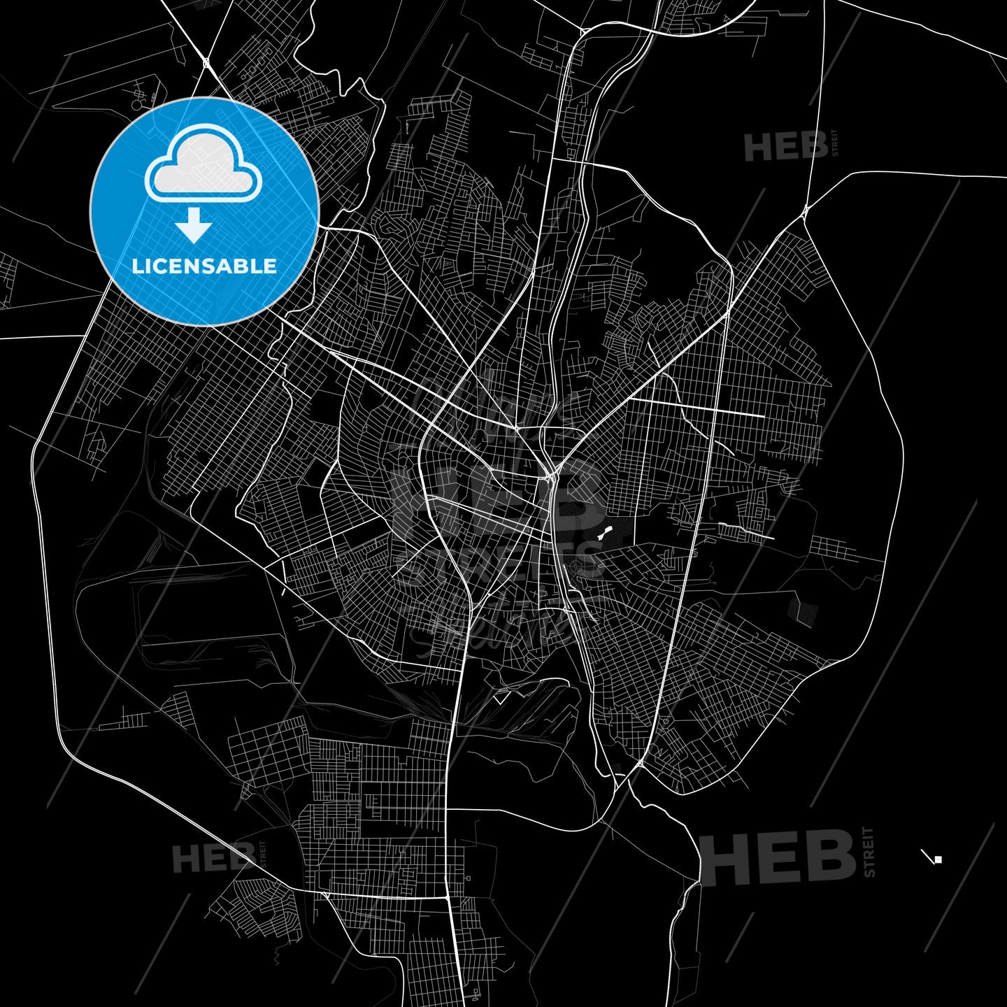 Monclova, Mexico Pdf Vector Map Black And White – HEBSTREITS