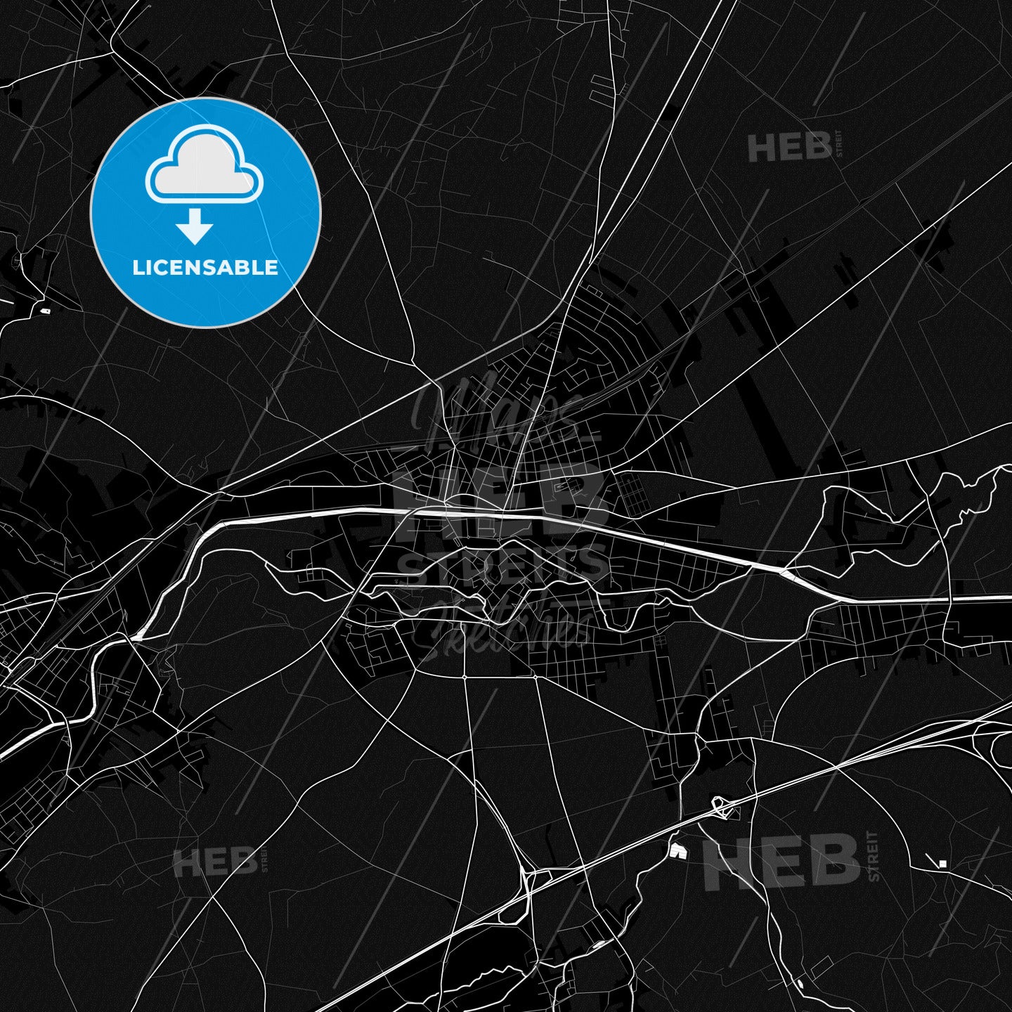 Neunkirchen, Austria Pdf Vector Map Black And White – HEBSTREITS
