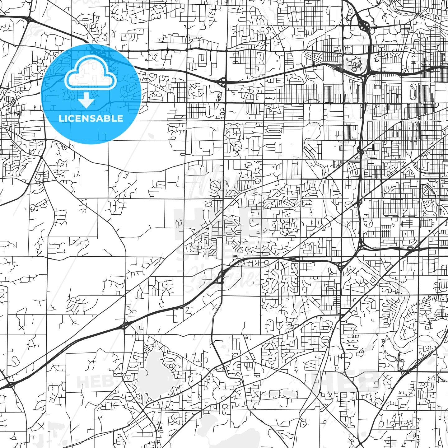 New Berlin, Wisconsin - Area Map - Light – HEBSTREITS