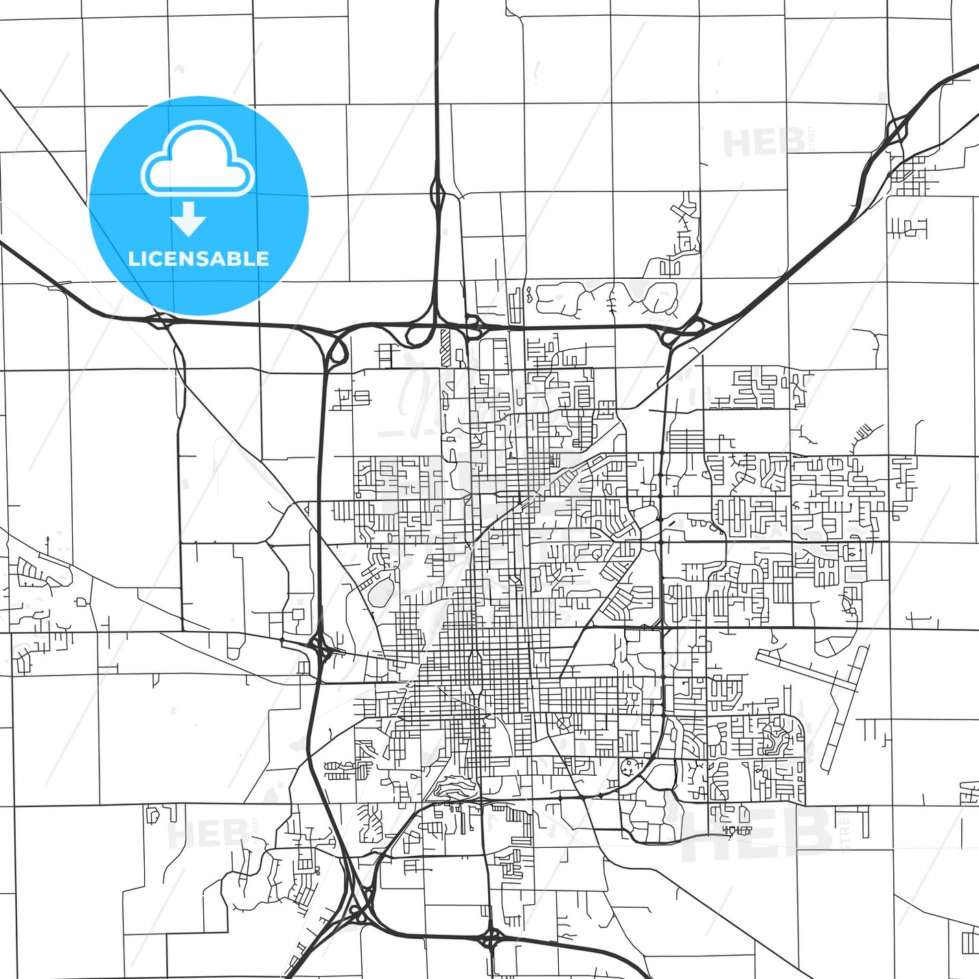 Normal, Illinois - Area Map - Light – HEBSTREITS