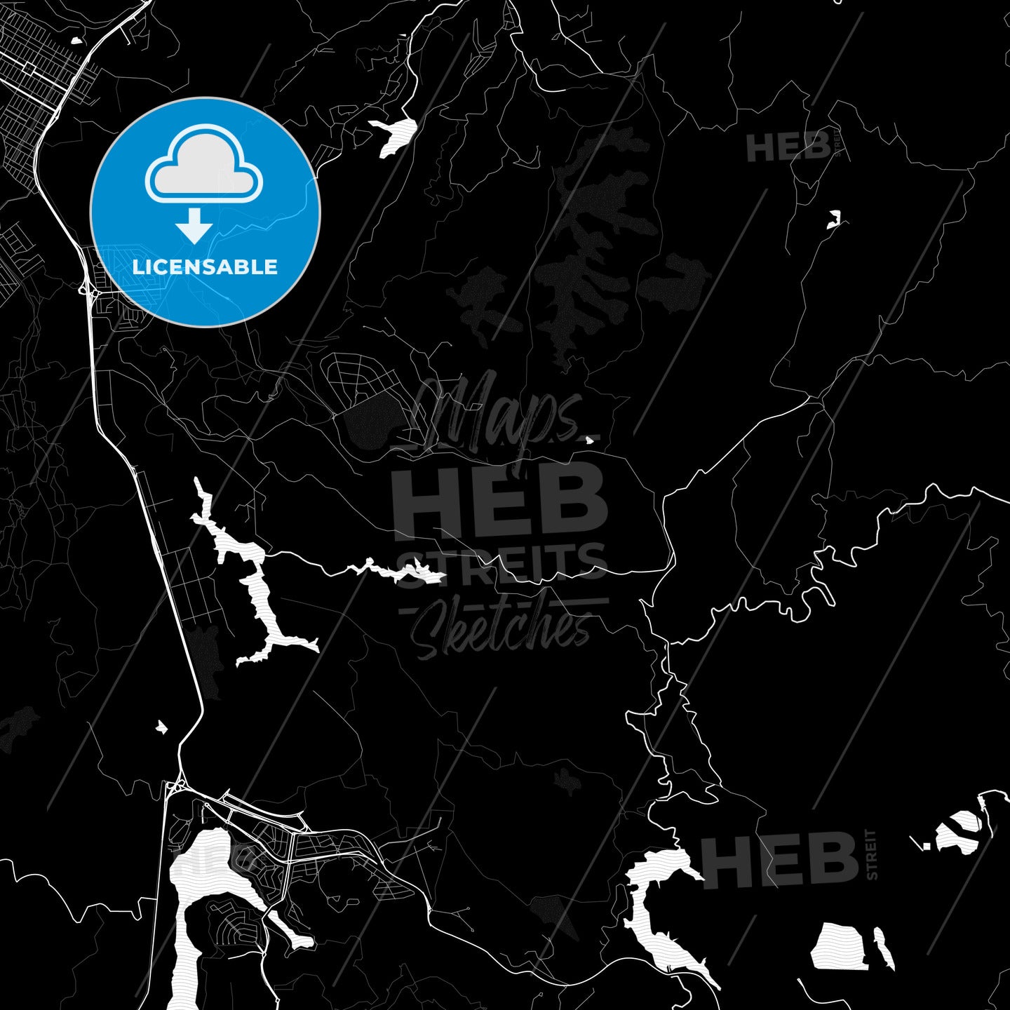 Nova Lima, Brazil Pdf Vector Map Black And White – HEBSTREITS