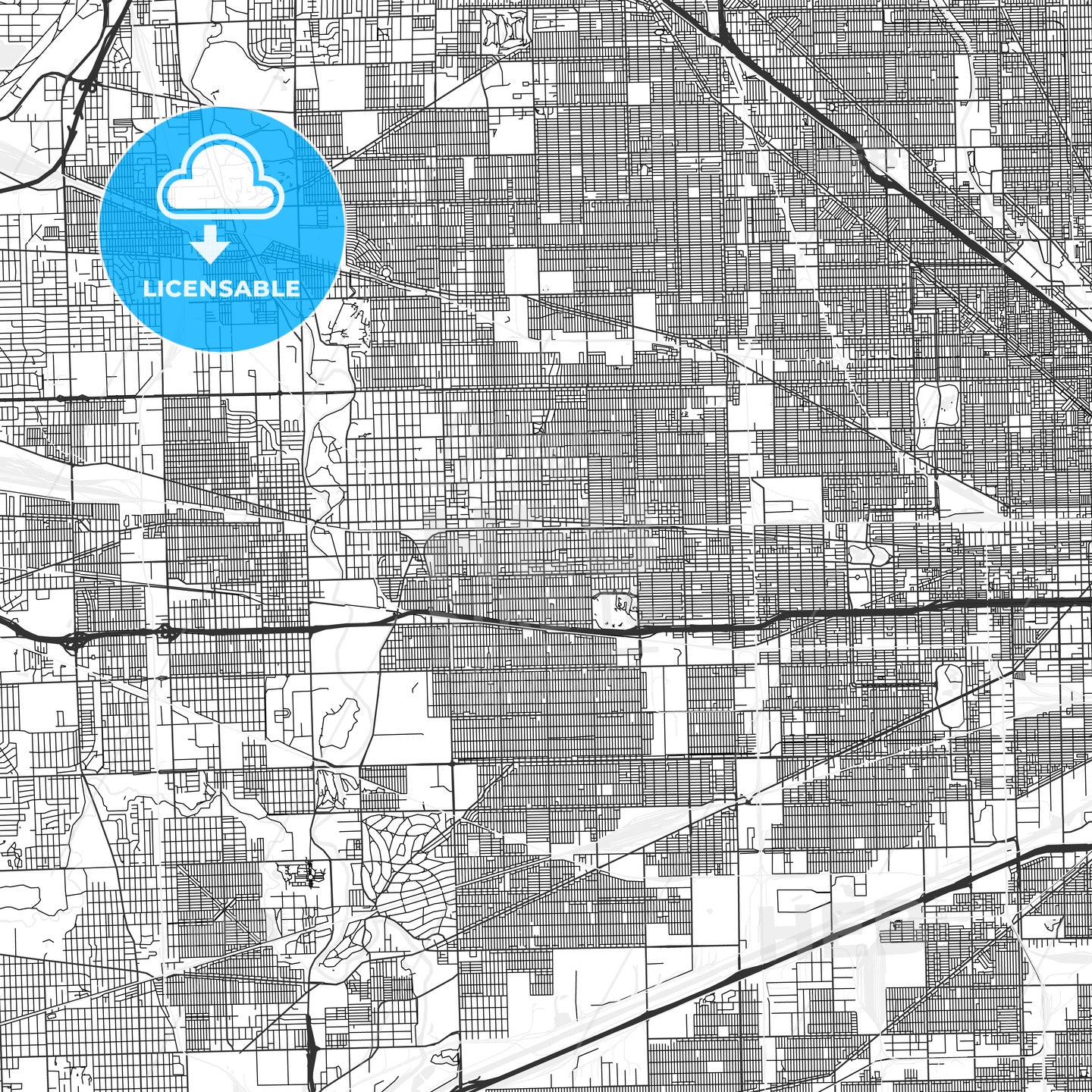 Oak Park, Illinois - Area Map - Light – HEBSTREITS
