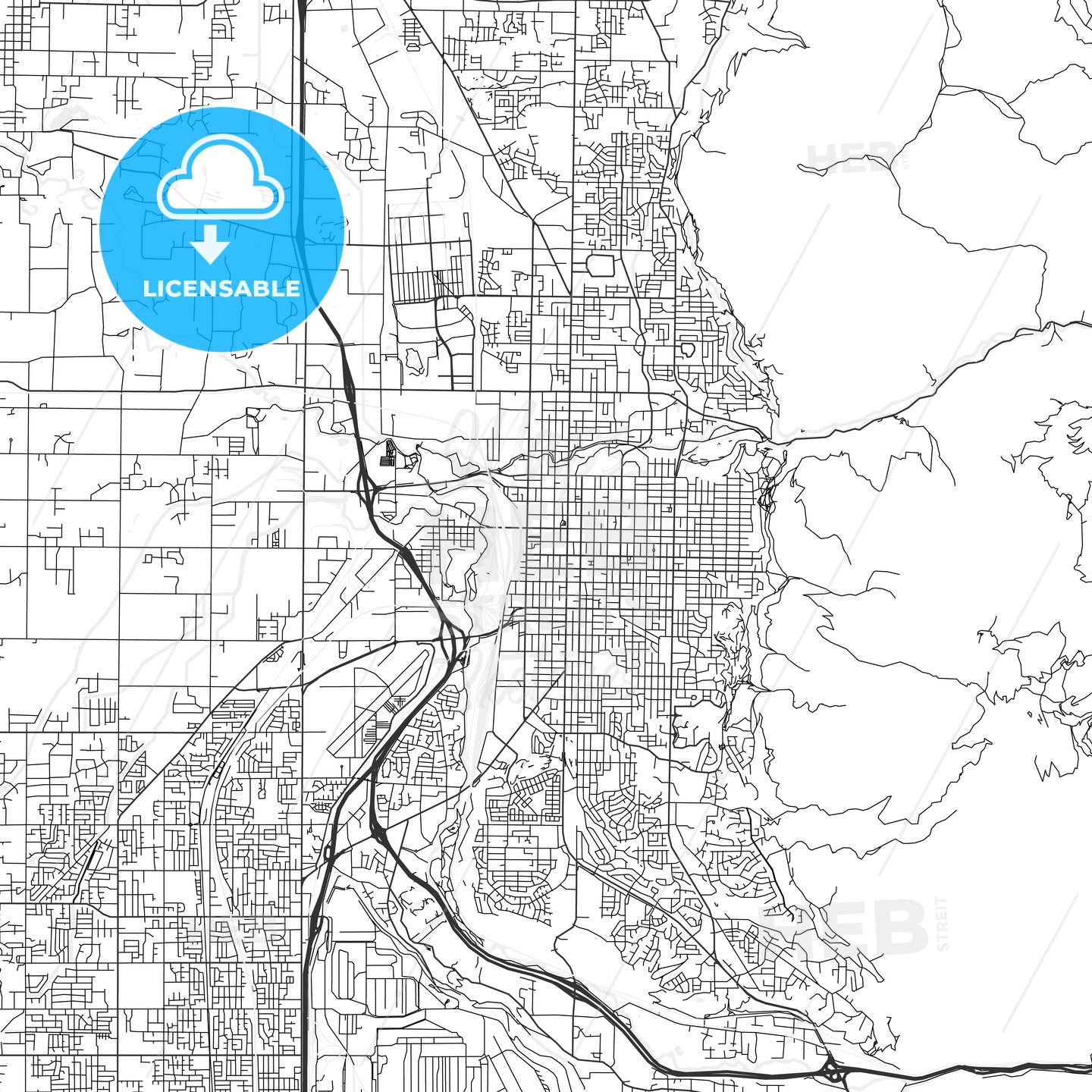 Ogden, Utah - Area Map - Light – HEBSTREITS