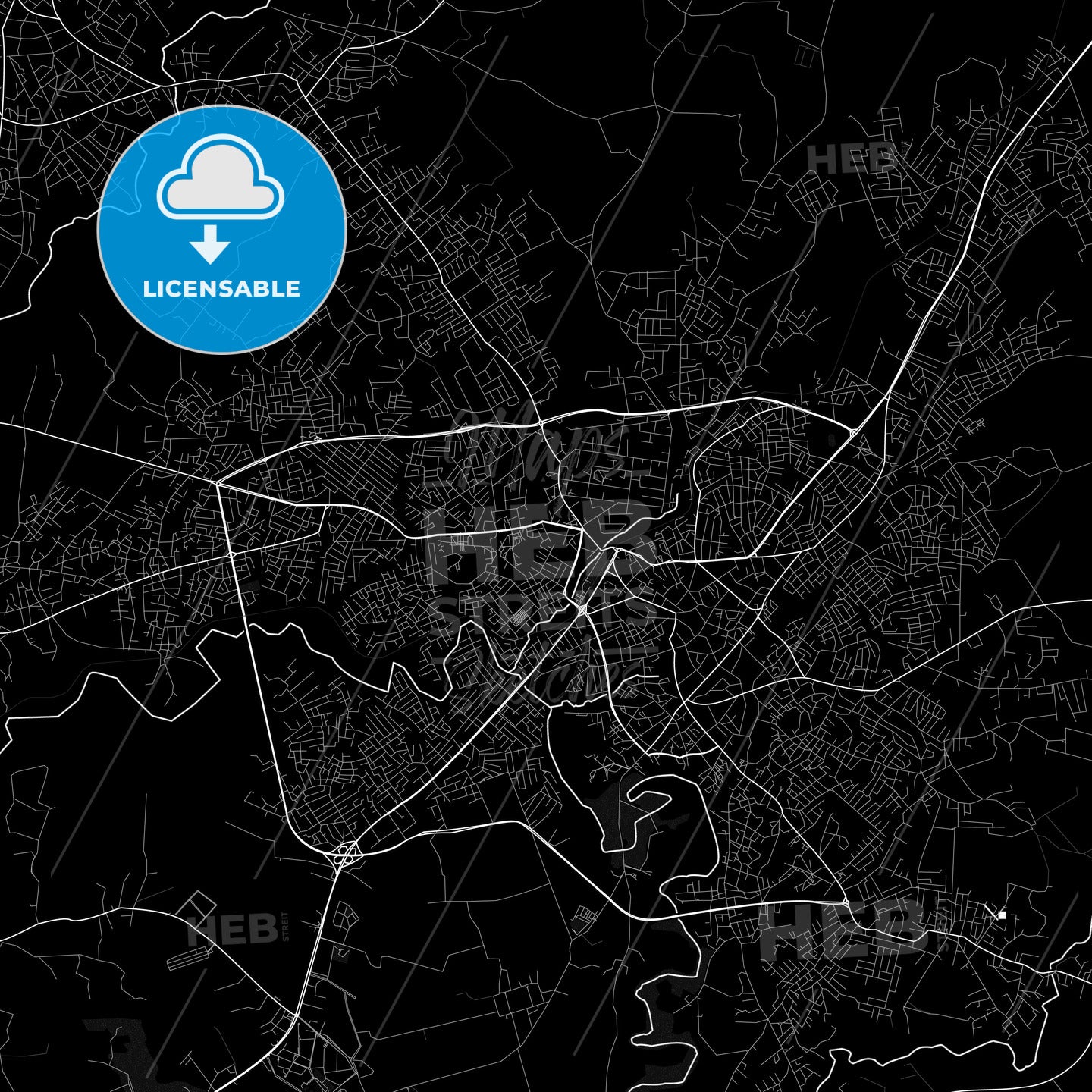 Osogbo, Nigeria Pdf Vector Map Black And White – HEBSTREITS