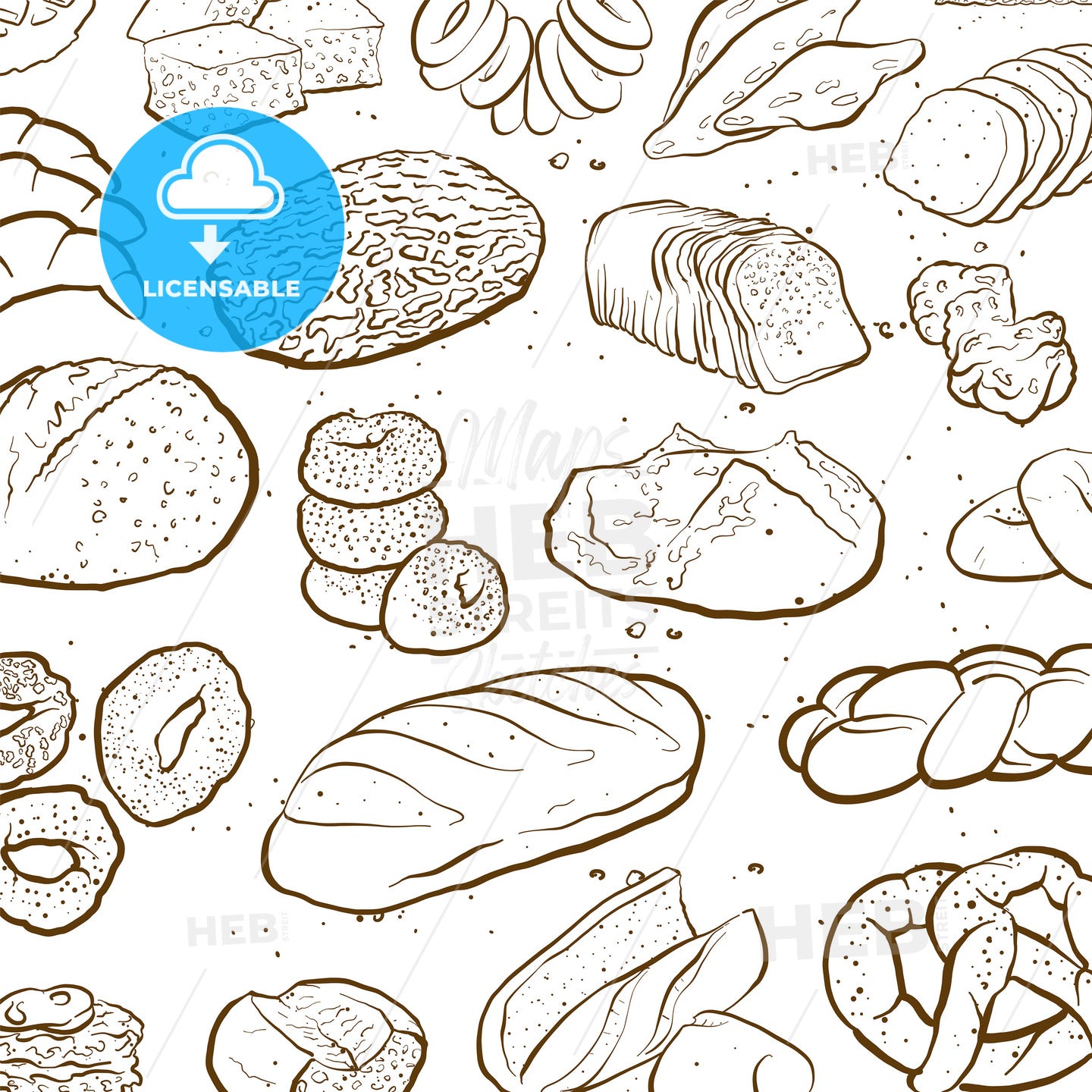 Outline Version Of Hand Drawn Sketch To A Loosely Arranged Wallpaper ...