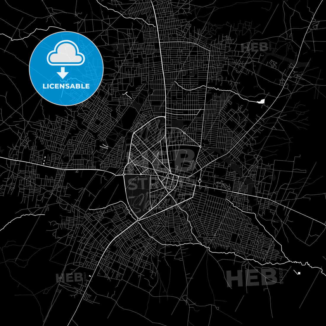 Parakou, Benin Pdf Vector Map Black And White – HEBSTREITS