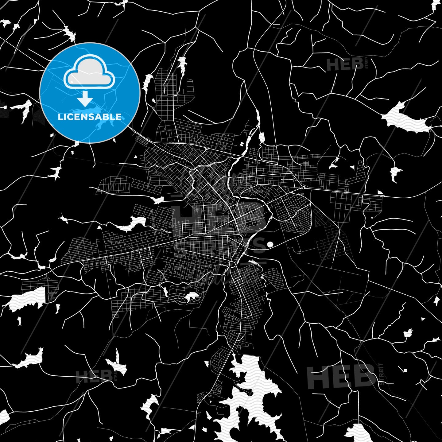 Patos, Brazil Pdf Vector Map Black And White – HEBSTREITS