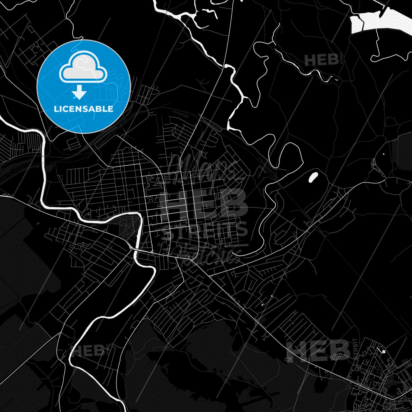 Pavlohrad, Ukraine Pdf Vector Map Black And White – HEBSTREITS