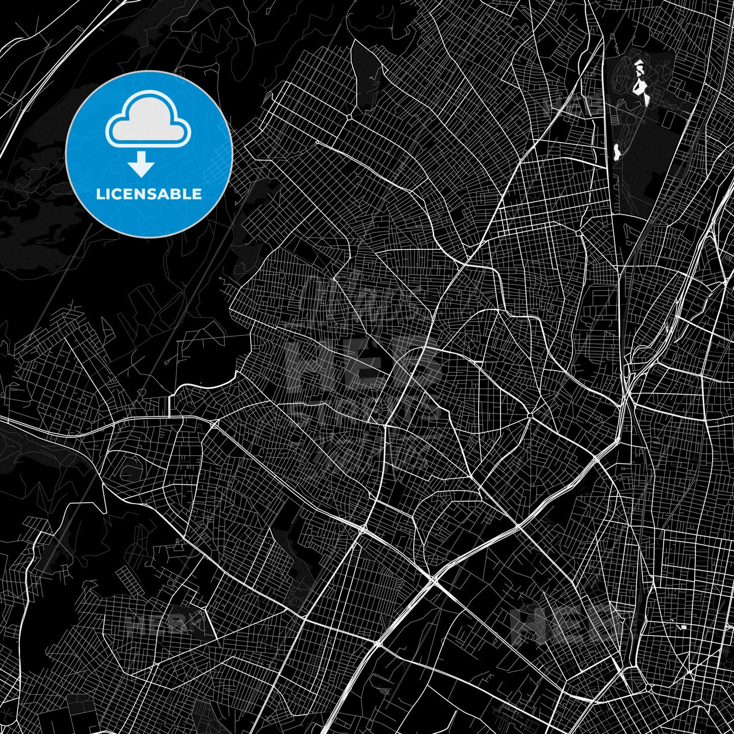 Peristeri, Greece Pdf Vector Map Black And White – HEBSTREITS