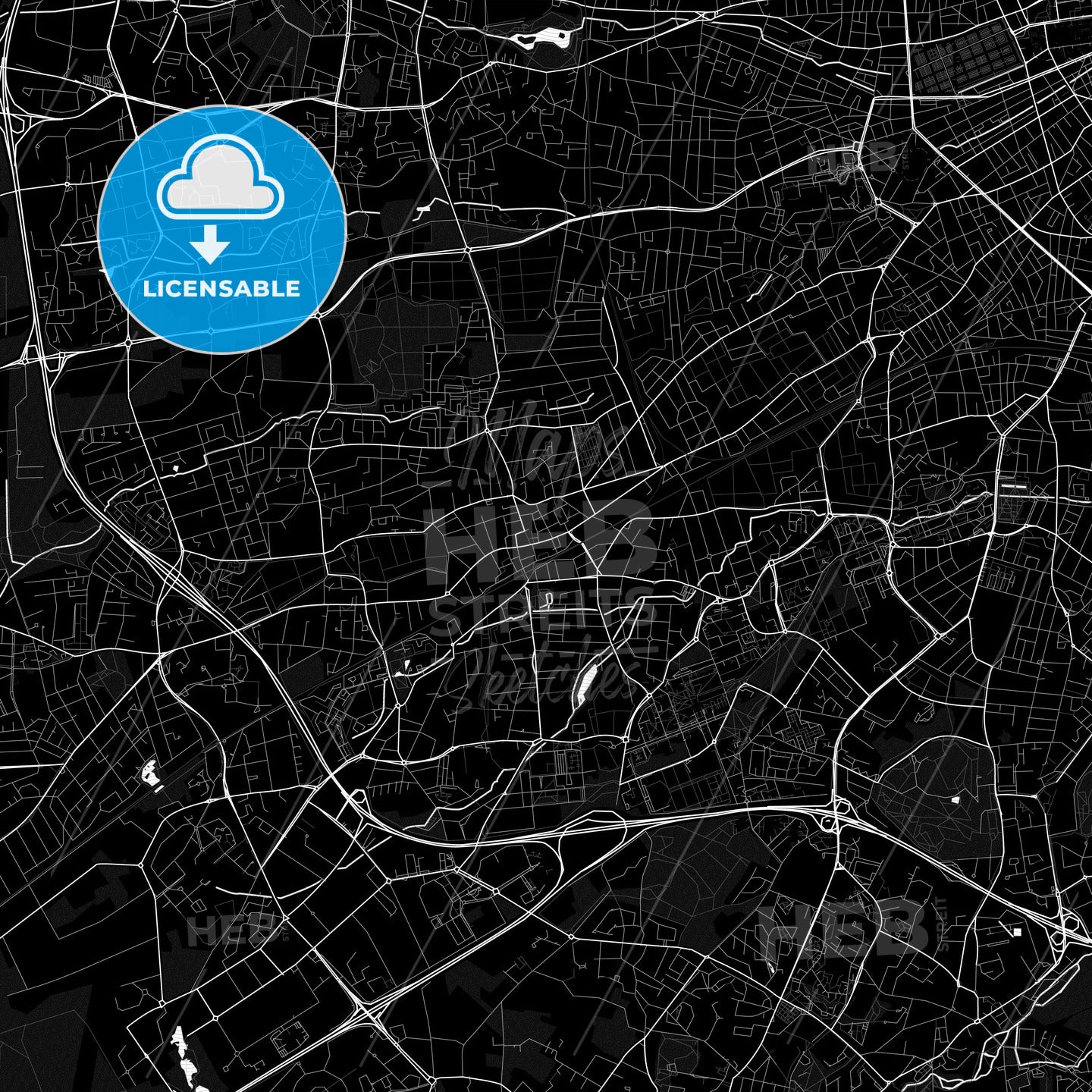 Pessac, France Pdf Vector Map Black And White – HEBSTREITS