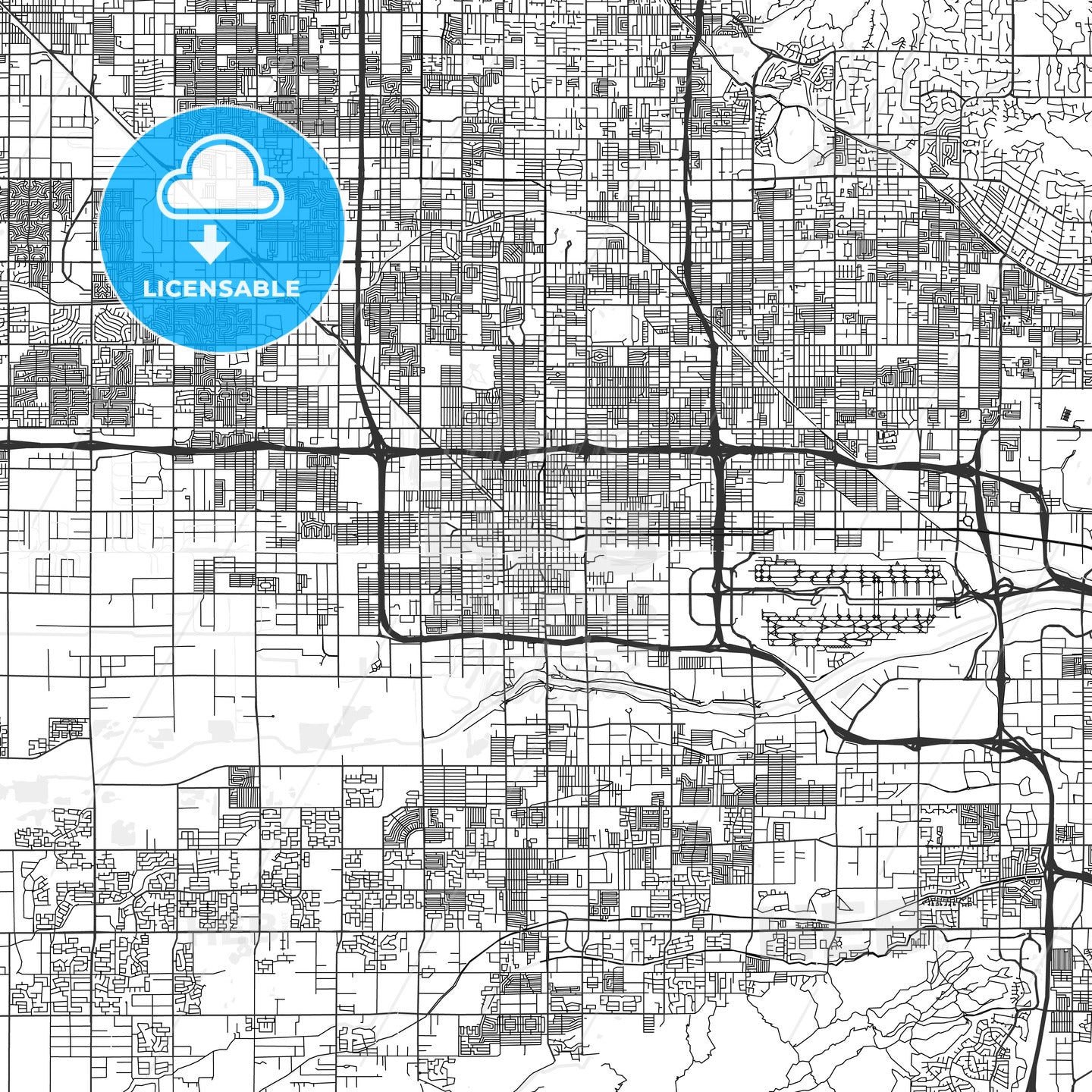 Phoenix, Arizona - Area Map - Light – HEBSTREITS