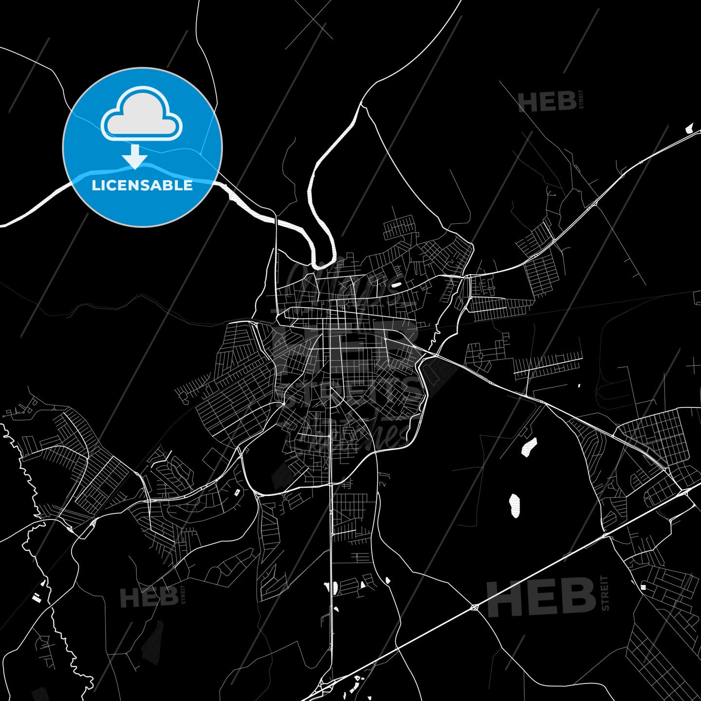 Pindamonhangaba, Brazil Pdf Vector Map Black And White – HEBSTREITS