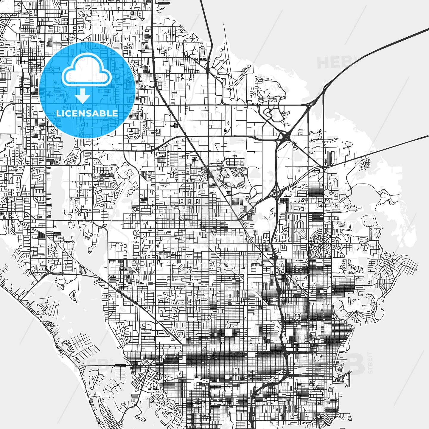 Pinellas Park, Florida - Area Map - Light – HEBSTREITS
