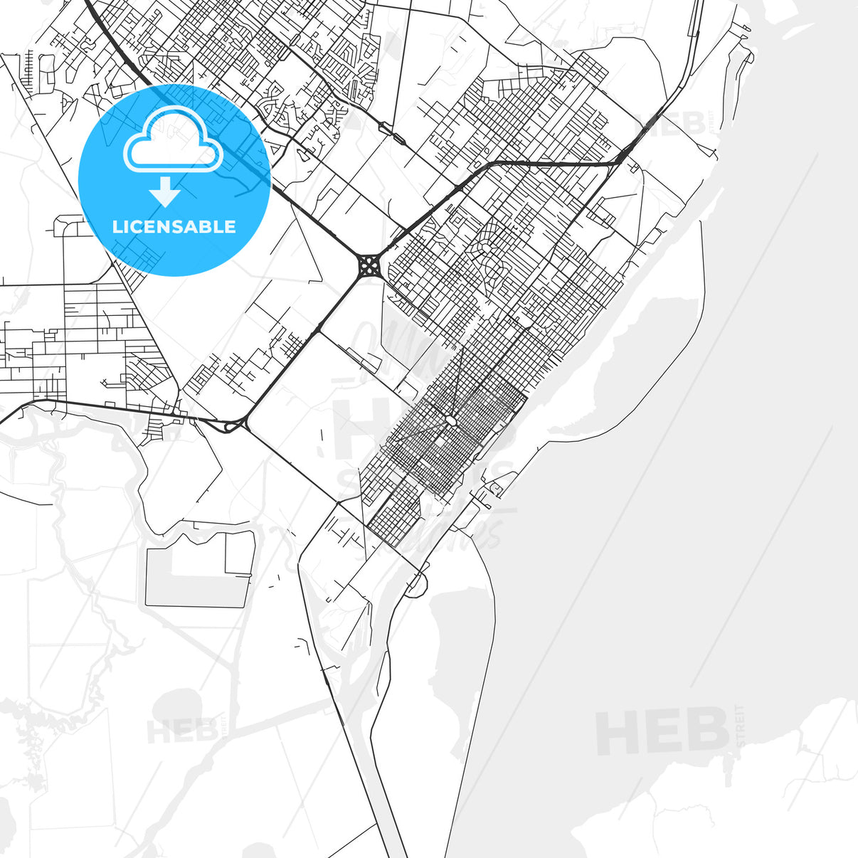 Port Arthur, Texas - Area Map - Light – HEBSTREITS