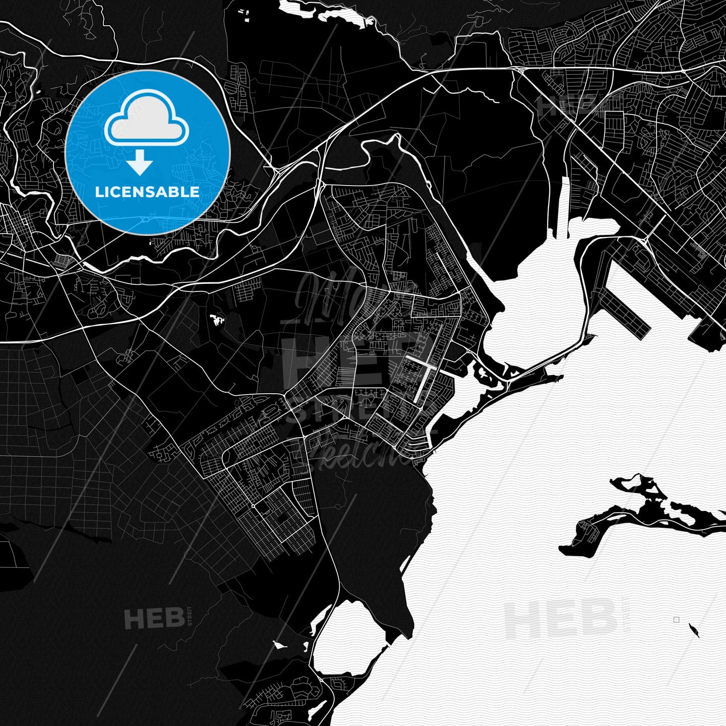 Portmore, Jamaica Pdf Vector Map Black And White – HEBSTREITS