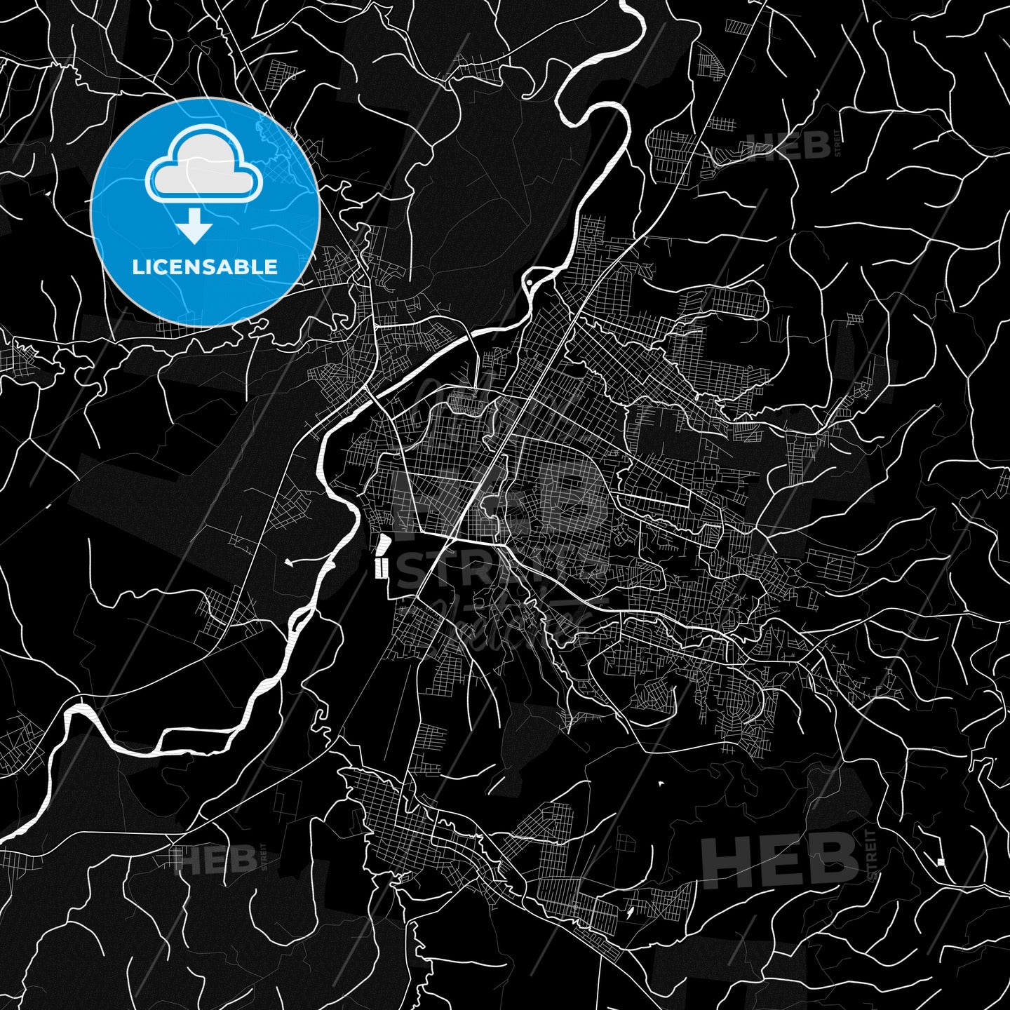 Poza Rica, Mexico Pdf Vector Map Black And White – HEBSTREITS