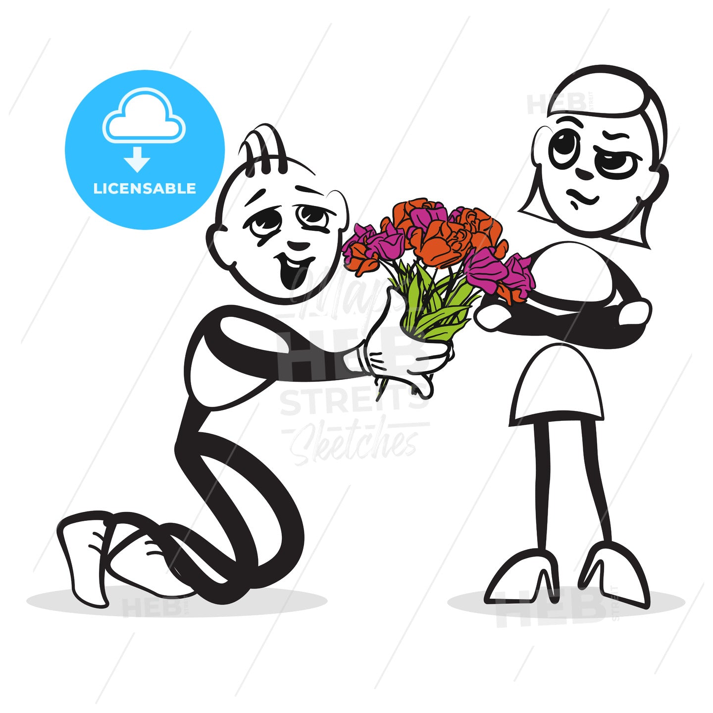 Proposal Waiting Stickman Emotion - HEBSTREITS