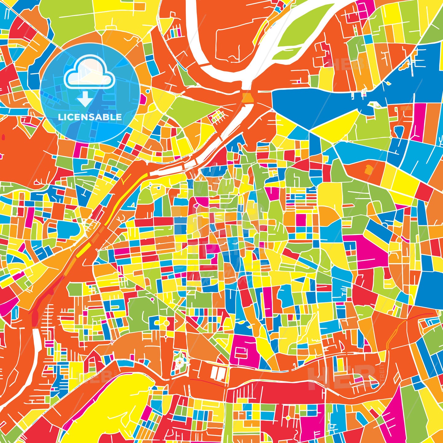 Pune, India, Colorful Vector Map – HEBSTREITS